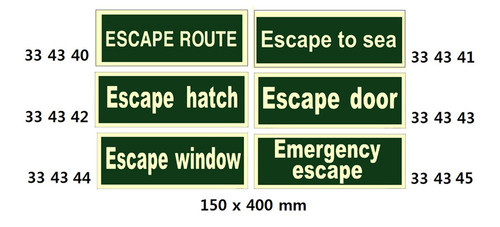 IMPA 334341 Direction sign - Escape to sea