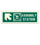 IMPA 334322 Direction sign (PV) - Assembly station arrow cross left up