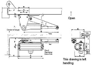IMPA 490631 DOOR CLOSER PARALLEL TYPE max.weight 40kg. O.H.M.
