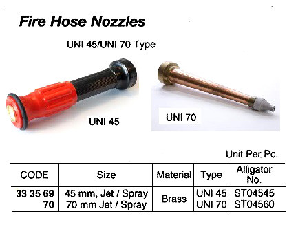 IMPA 333569 FIRE NOZZLE UNI 45 MM PVC JET/SPRAY
