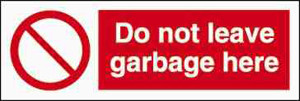 IMPA 338619 Galley sign - Do not leave garbage here
