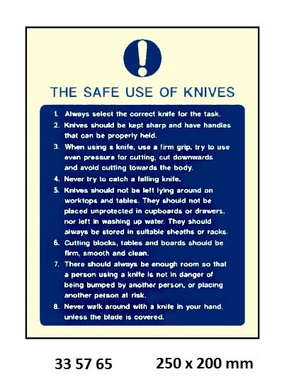 IMPA 335765 Galley sign - Safe use of knife