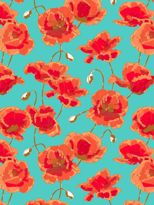 Teal Poppy Backdrop | Photo Pie