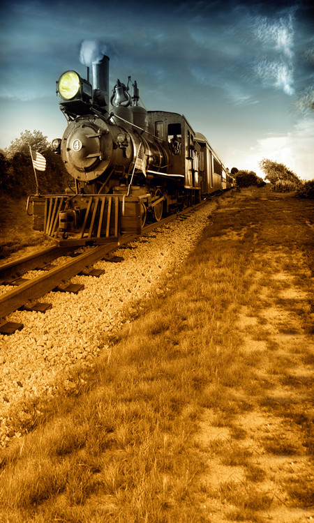 American Train Tracks Backdrop | Photo Pie