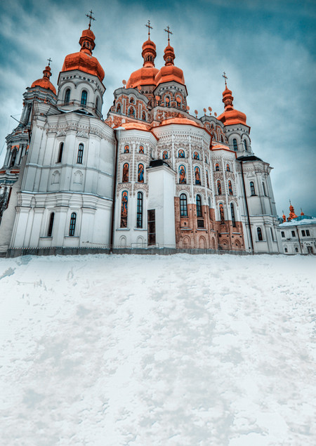 Snowy Church Backdrop | Photo Pie