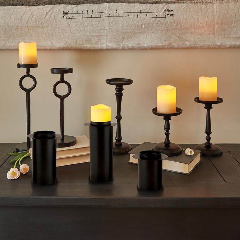 Black Metal Candle Holder - Small - [Consumer]47th & Main