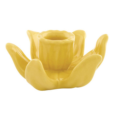 Yellow Blossom Taper Candle Holder - [Consumer]47th & Main