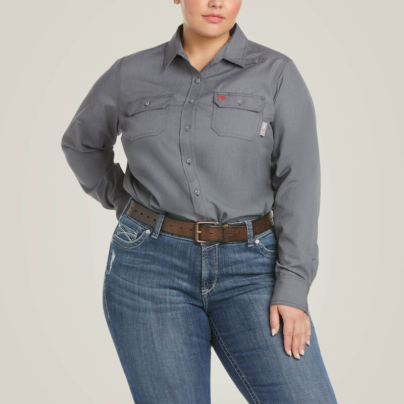 Ariat FR Featherlight Work Shirt - Gunmetal - Dry Canyon FR