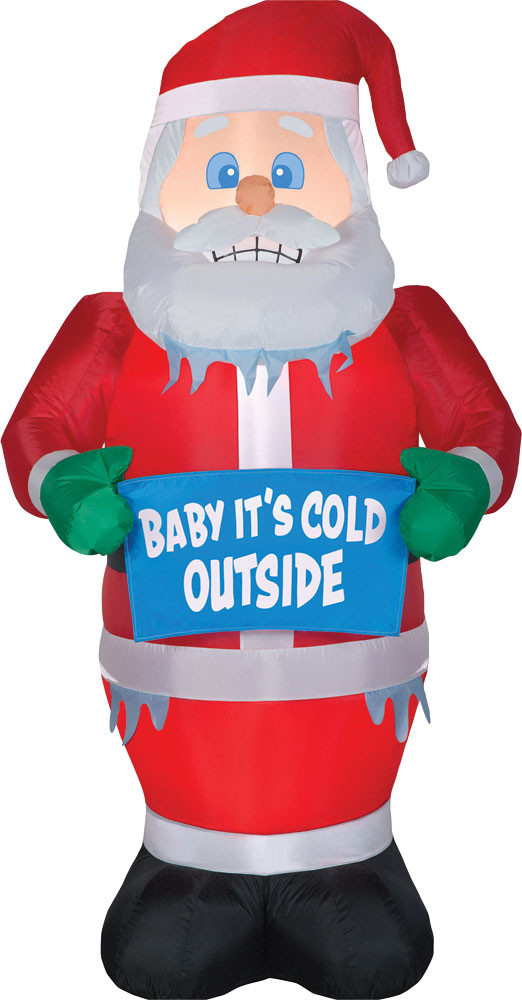8' Airblown Inflatable Animated Shivering Santa