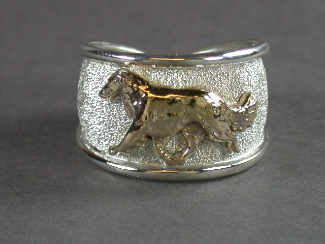 Ring C Band With Tapered Rim And Borzoi - Originals by Omar