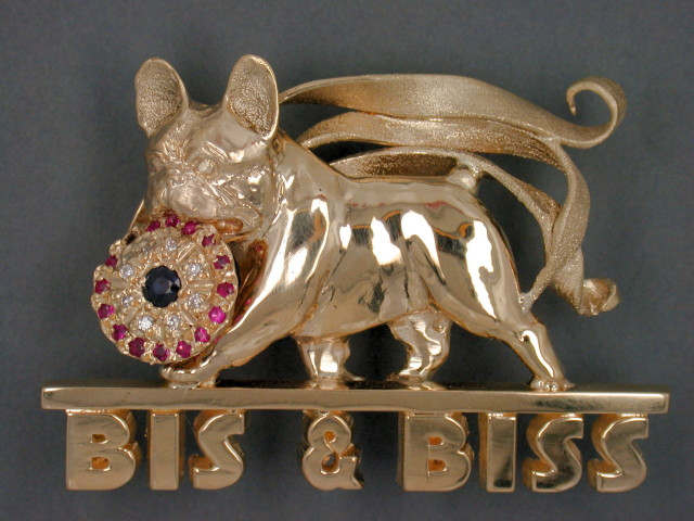 Rosette Bis Letter W French Bulldog Pendant - Originals by Omar