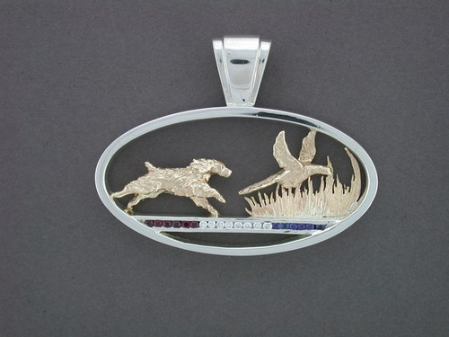 English Springer In Oval Frame Pendant - Originals by Omar