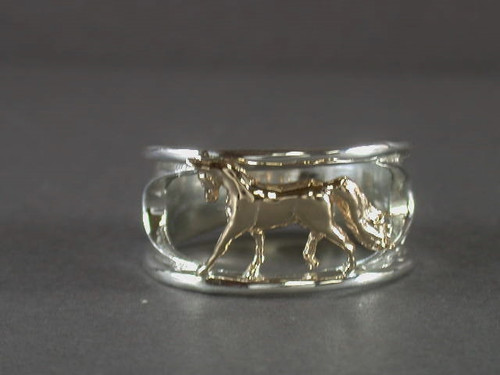 Ring Insert Band With Arabian Horse - Originals by Omar