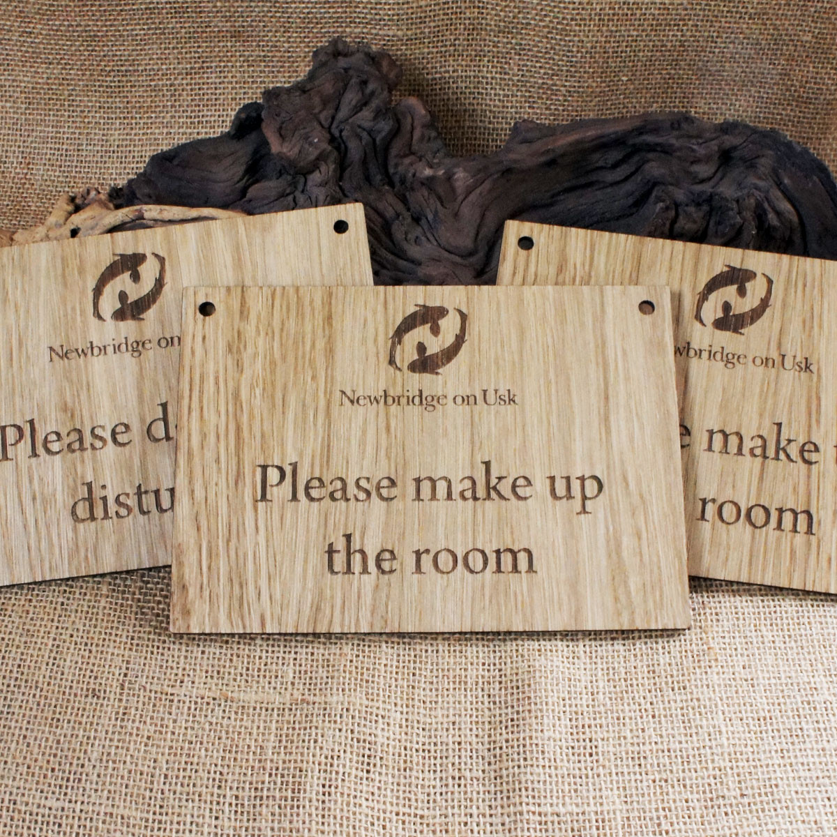 Cam Graphic: engraved wooden signs - engraved into 4mm oak veneered mdf