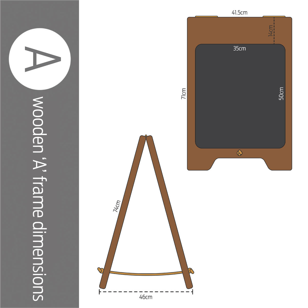 Cam Graphic: wooden A board - with blackboard area