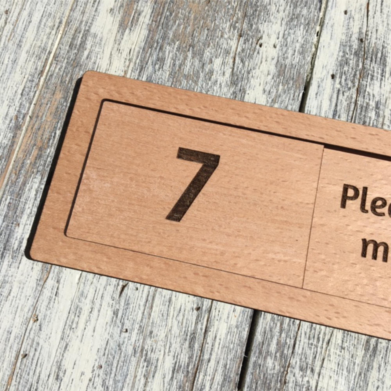 Small engraved oak slider door signs ideal for meeting rooms, hotels ...