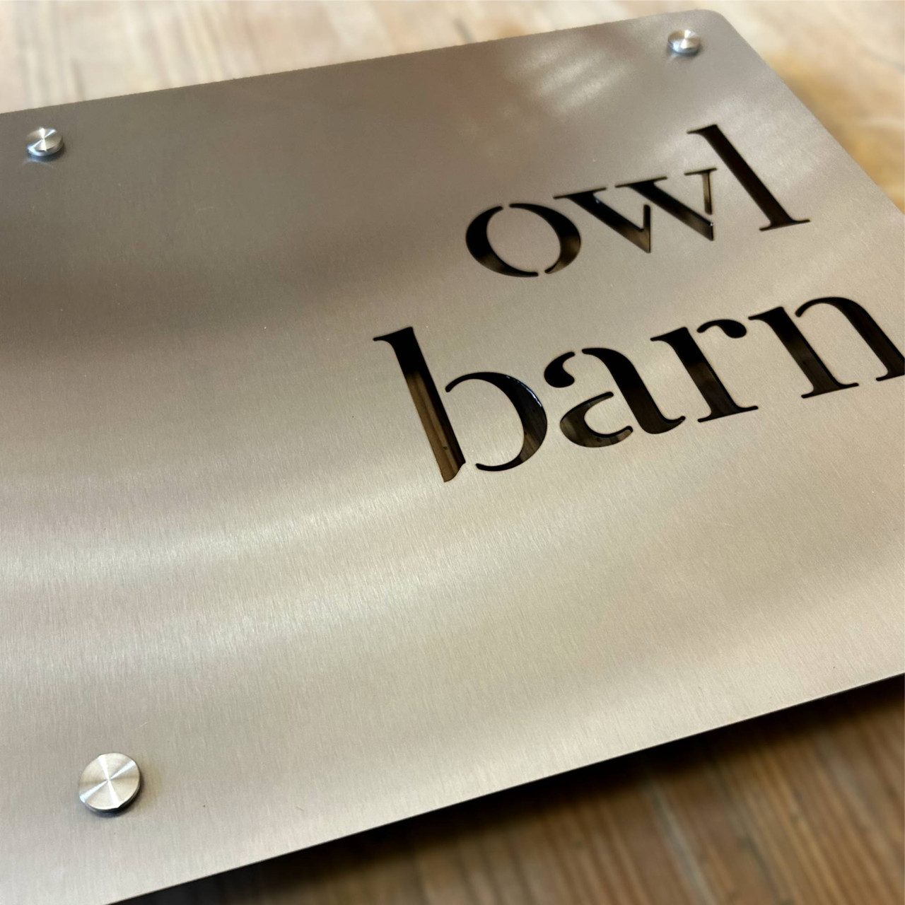 Square stainless steel house signs, square steel house signs, UK made