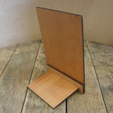 Cam Graphic: engraved wooden self standing sign