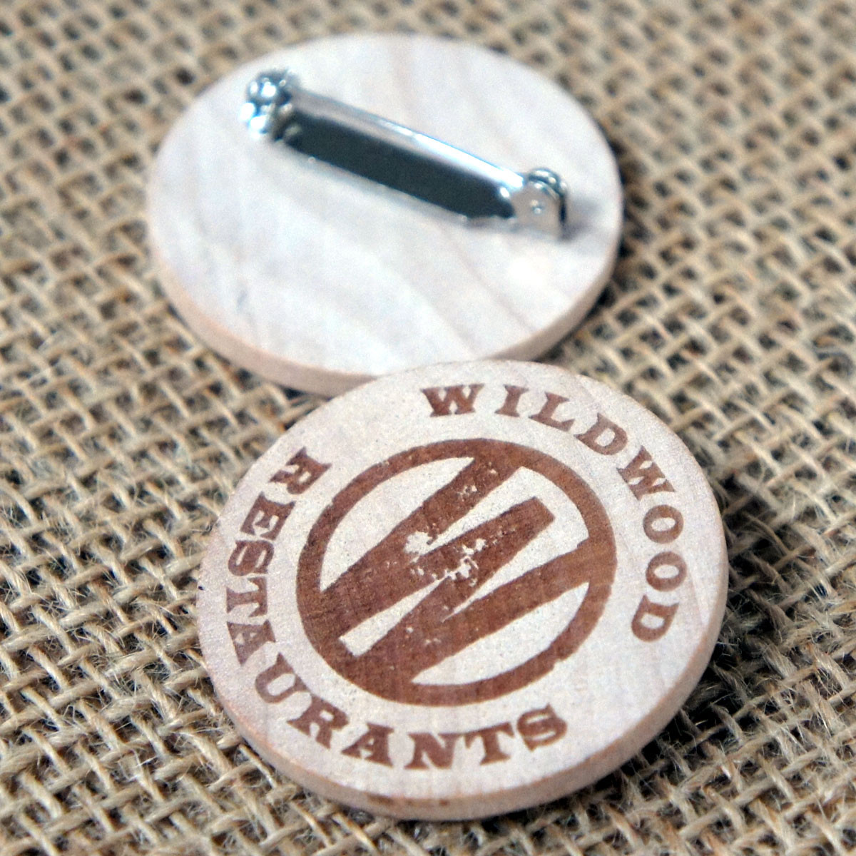 wooden engraved badges from laser engraved 3mm wooden personalised tokens