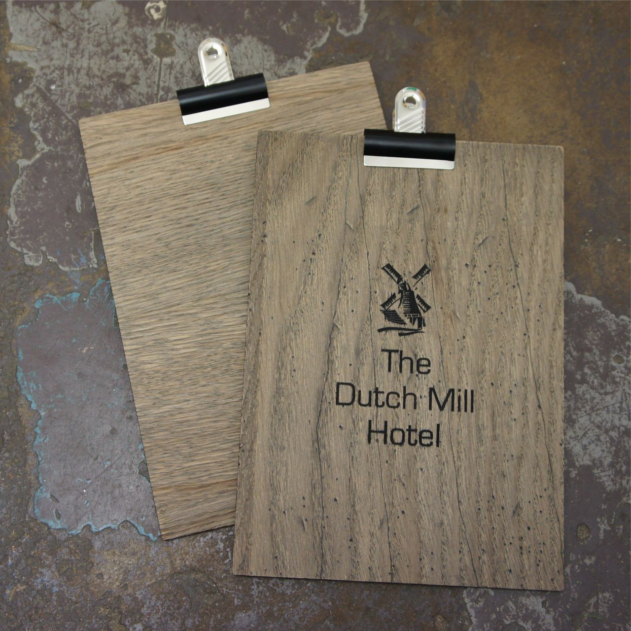 Rustic personalised engraved grey wood wingnut clipboard in a variety ...