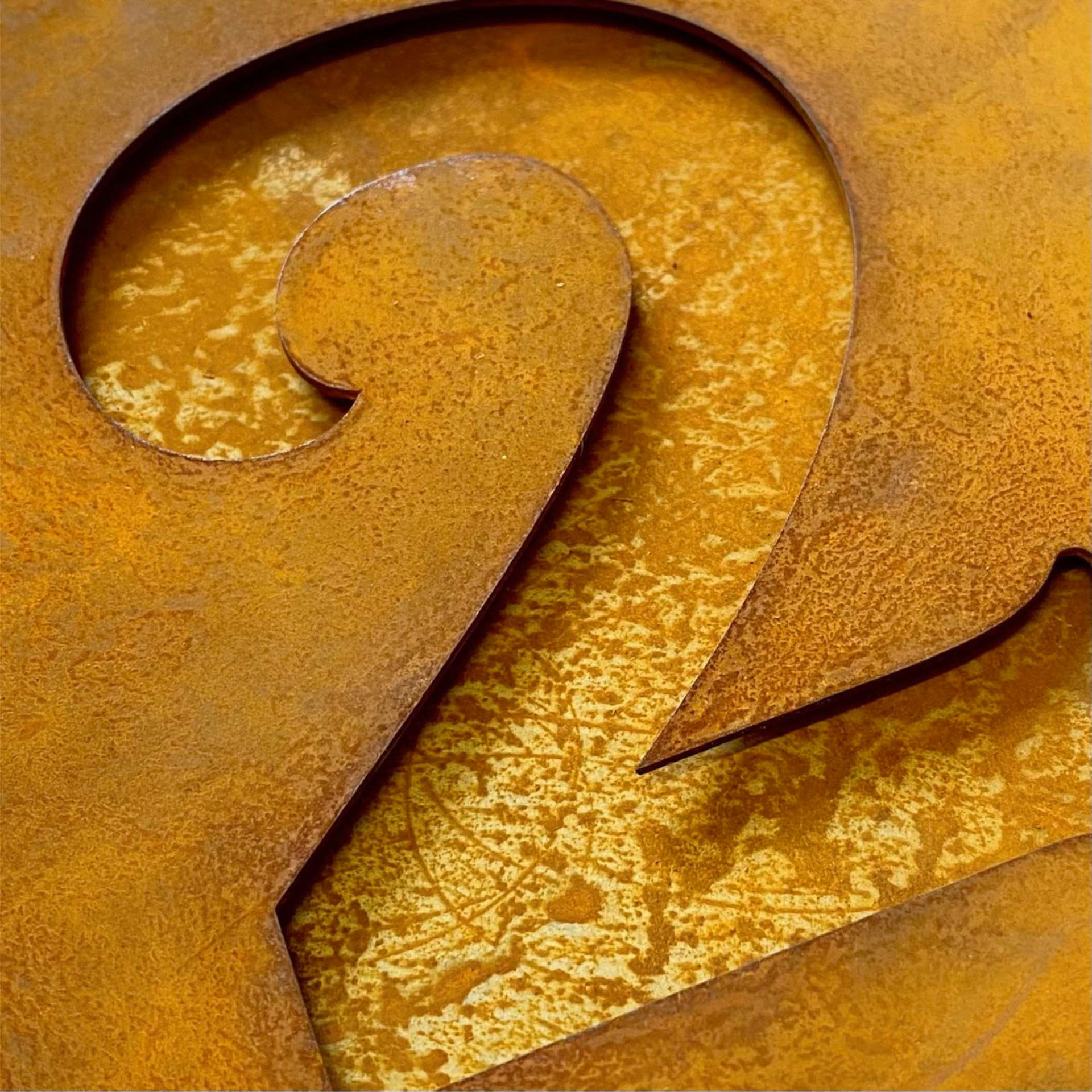 Corten steel house numbers with corten steel back plate, rusty steel ...