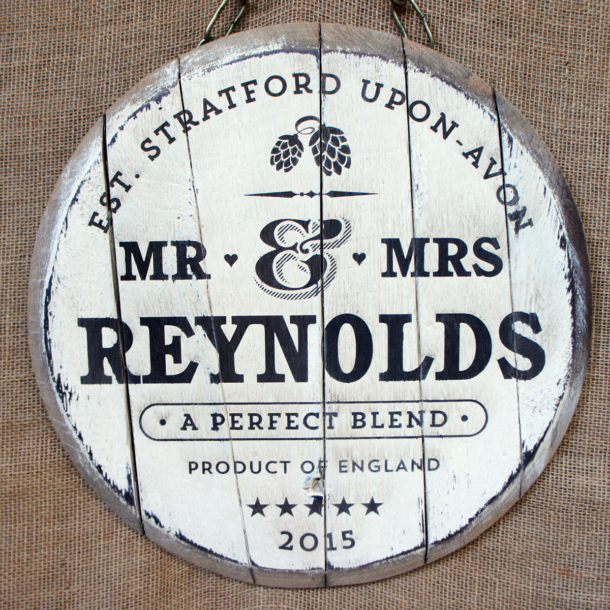 Cam Graphic: wooden engraved barrel end signs - Birthday Personalised ...