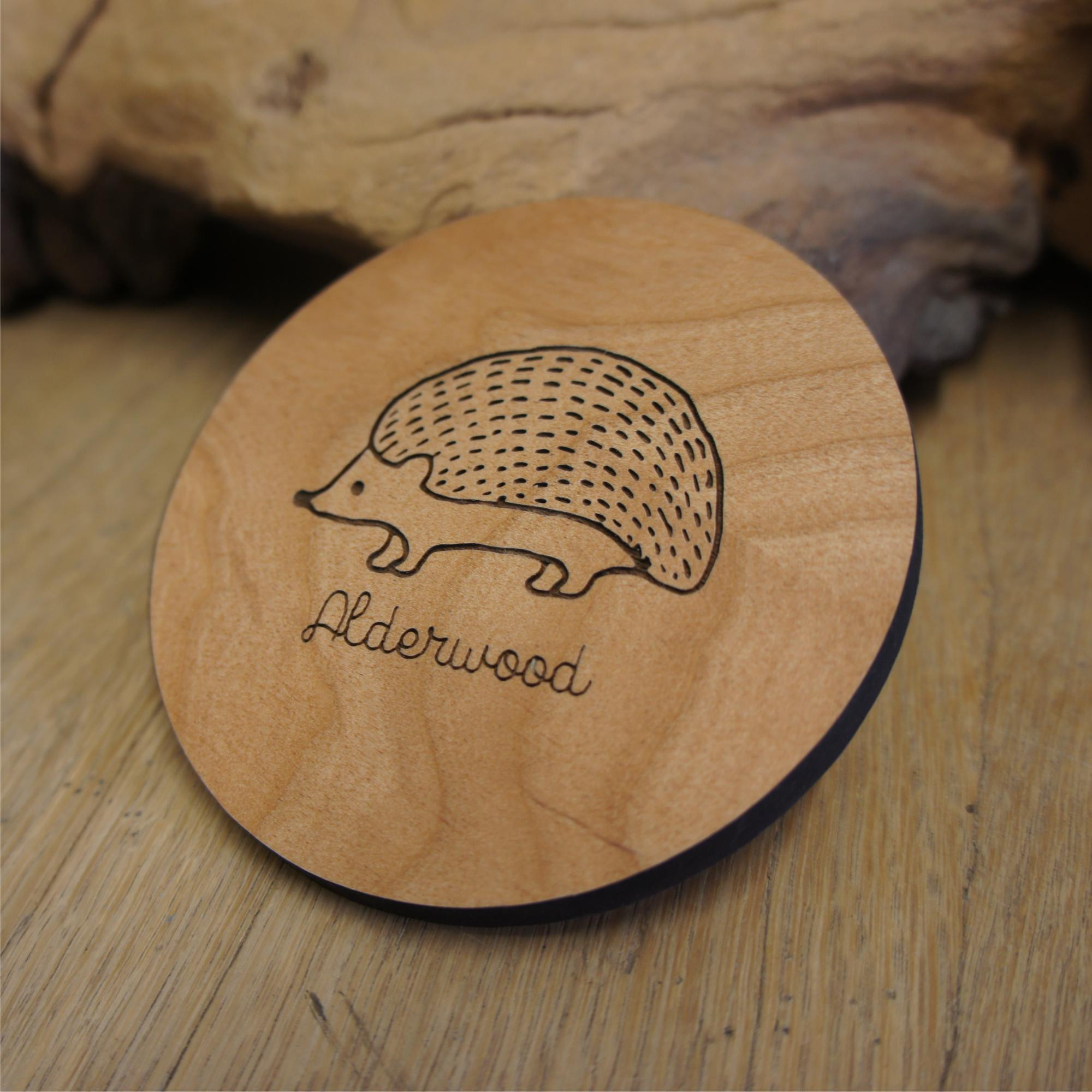 Wooden engraved coasters - oak coasters from oak veneer