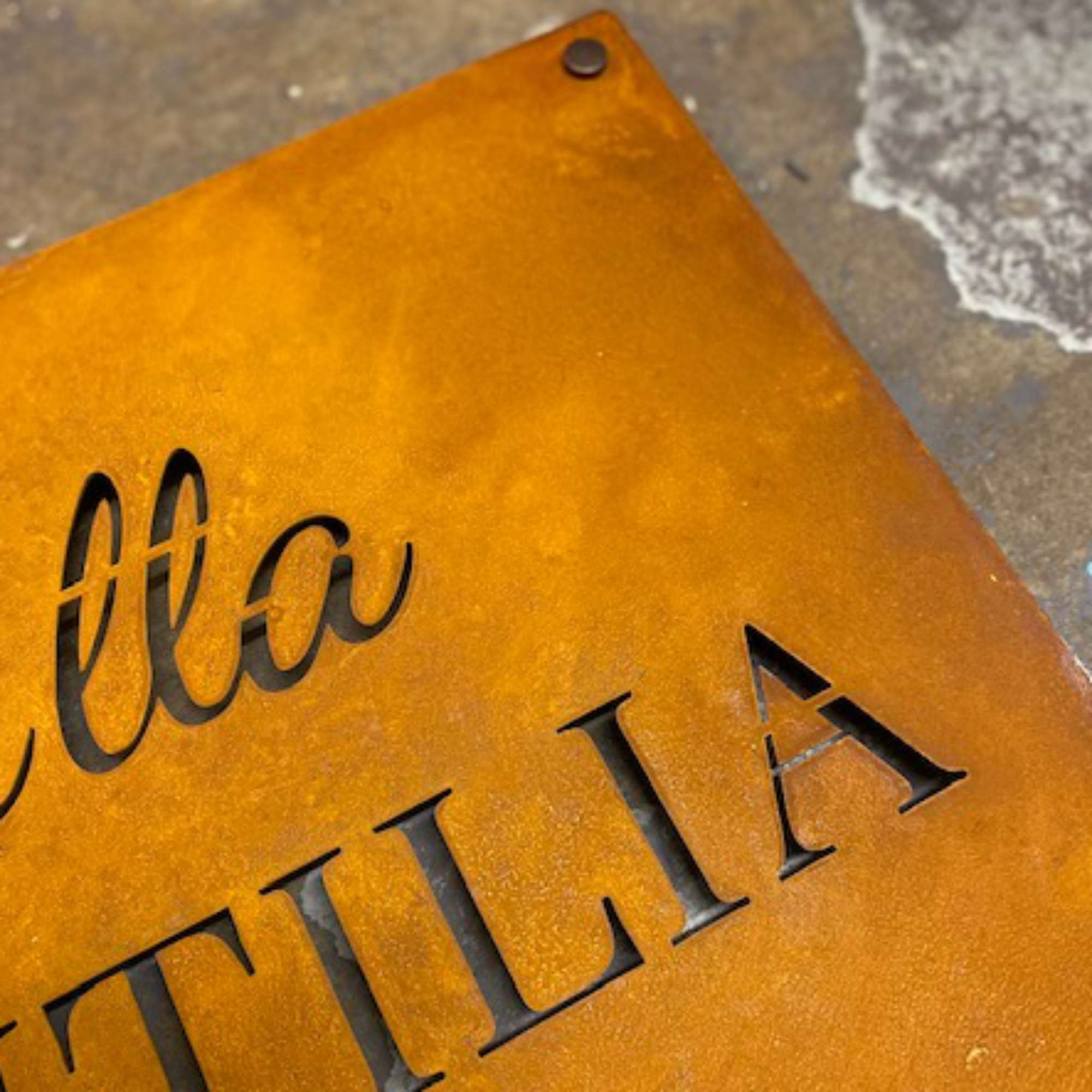 Industrial Look Steel Business Signs - laser cut steel signs, UK made