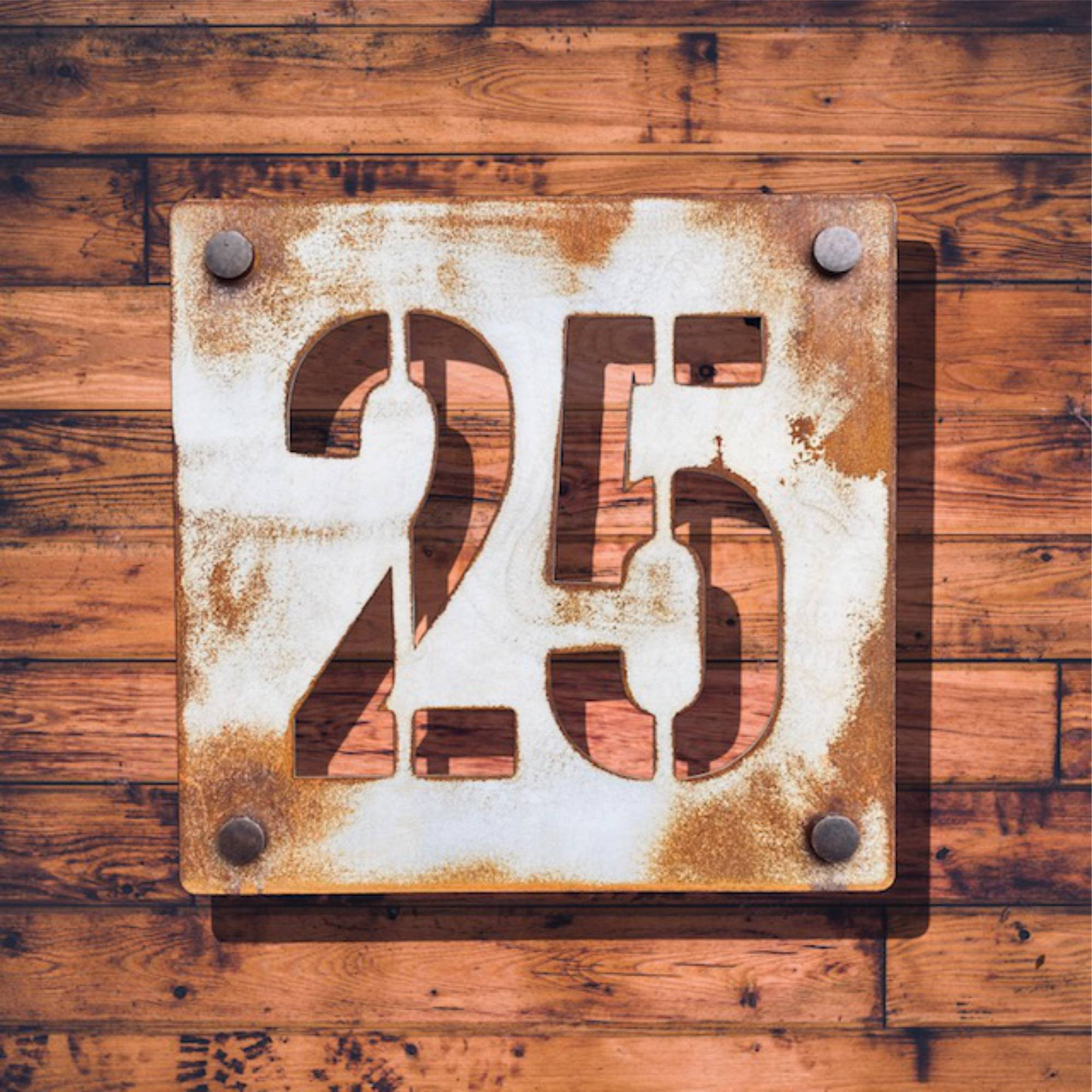 Vintage look painted, distressed and rusty metal house numbers from ...