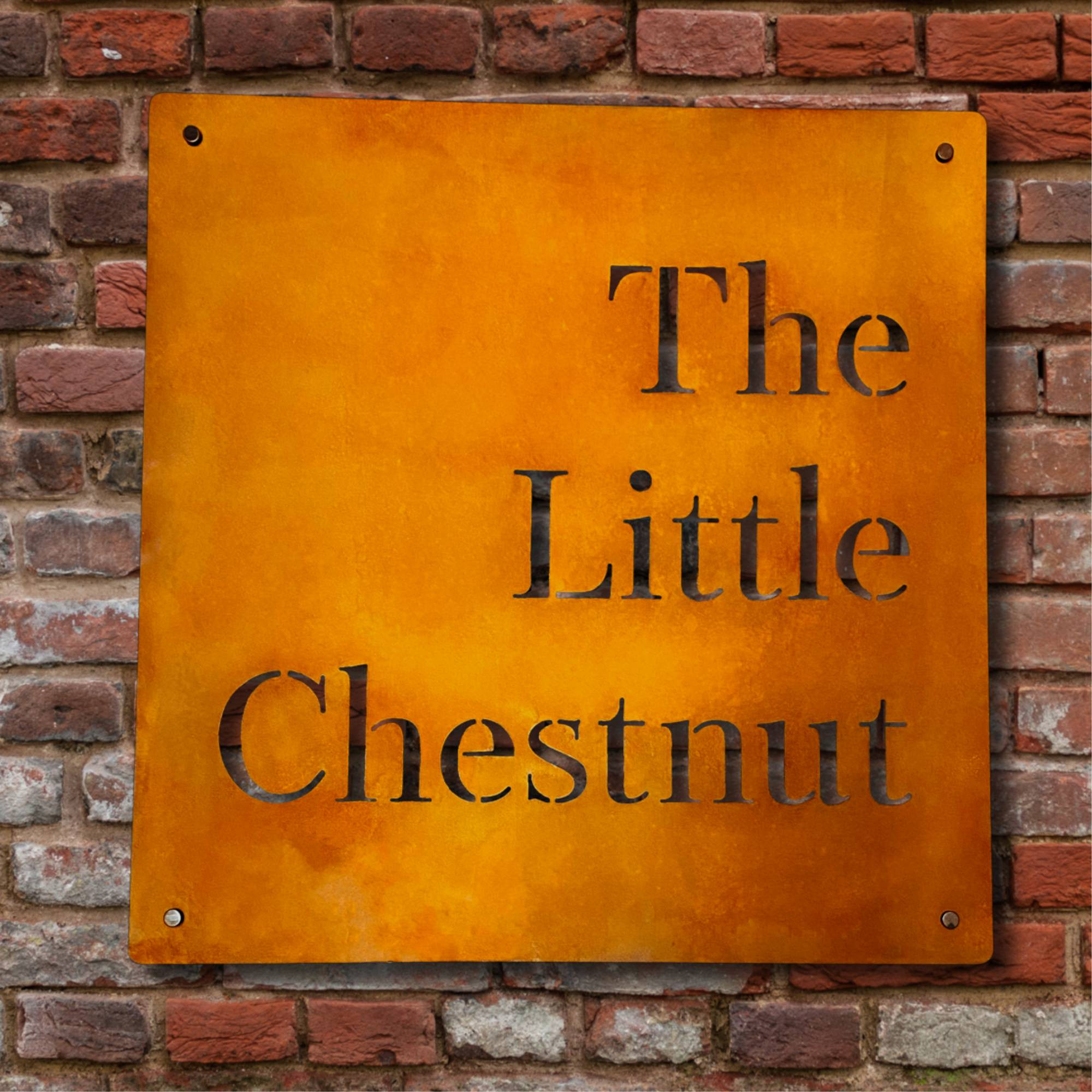 Corten steel house signs, square rusty steel house signs, weathering ...