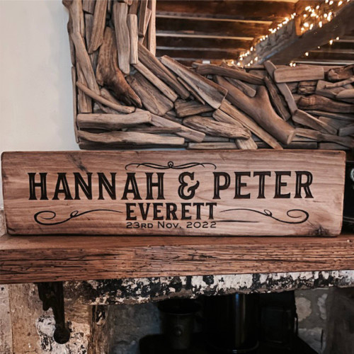 Personalised reclaimed solid oak wooden signs - from old oak beams