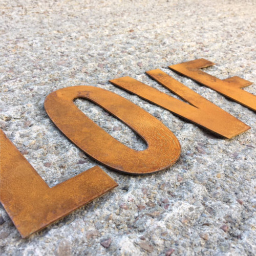 Industrial Look Steel Lettering - rusty steel lettering, weathered ...