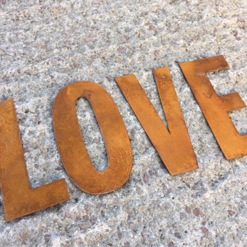 Industrial Look Steel Lettering - rusty steel lettering, weathered ...