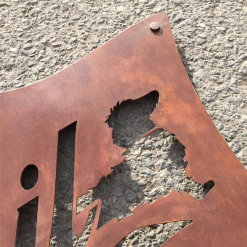 Corten steel house signs, rusty steel house signs, weathering steel ...