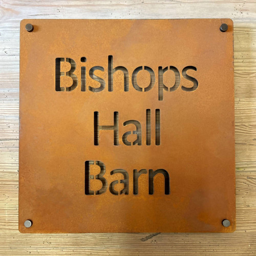 Corten steel house signs, square rusty steel house signs, weathering ...