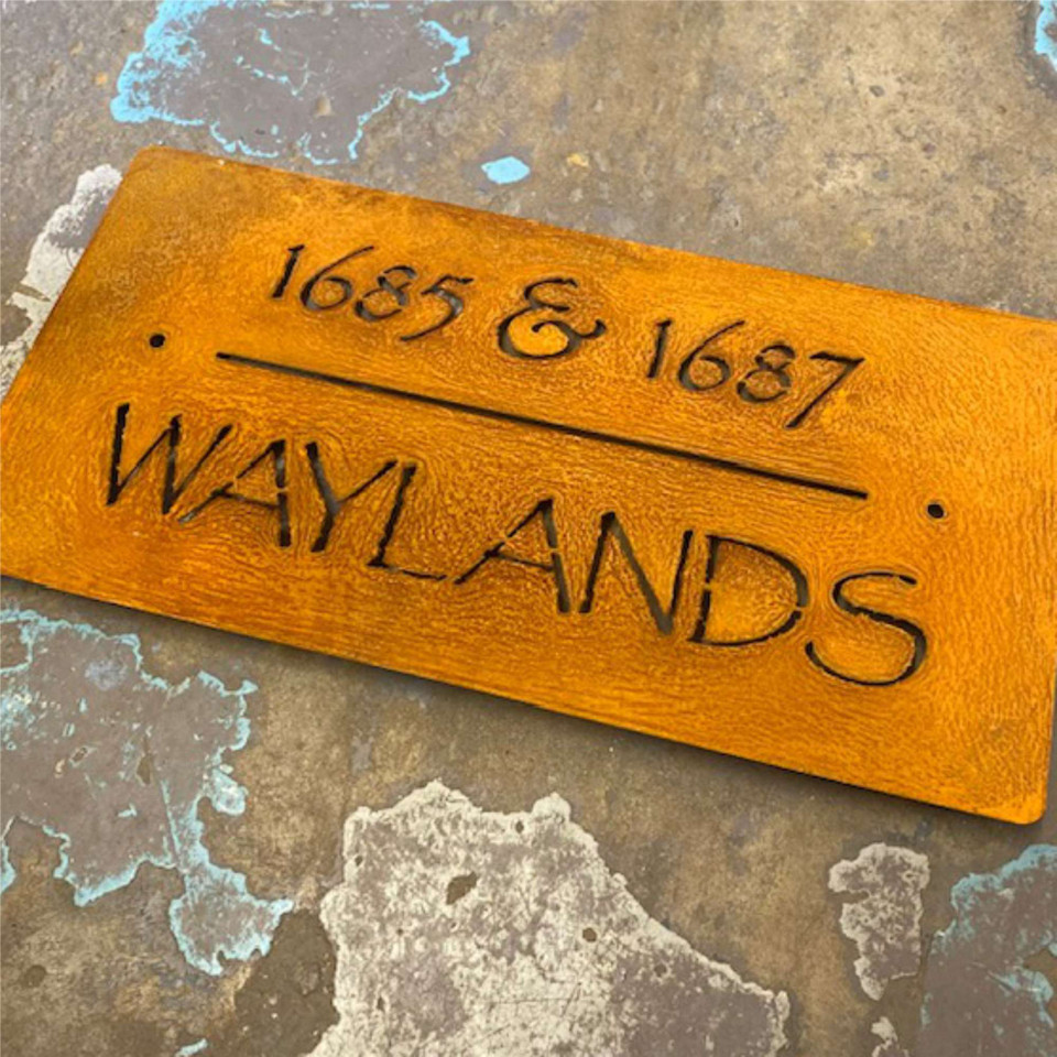 Industrial Look Steel Business Signs - laser cut steel signs, UK made