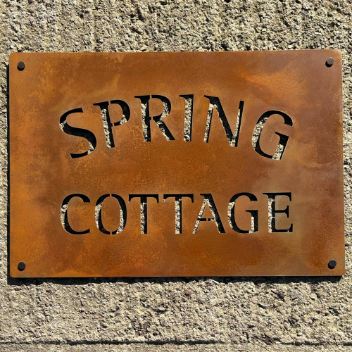Corten steel house signs, square rusty steel house signs, weathering ...