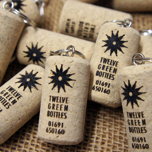 Personalised engraved cork keyrings - ideal promotional items