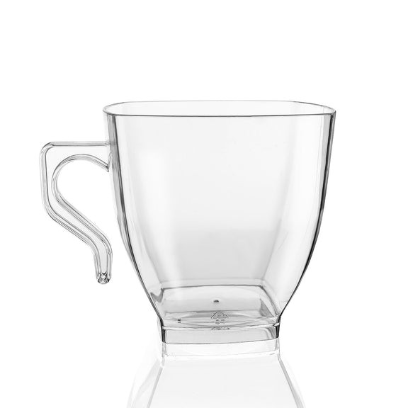 8 oz. Clear Square Plastic Coffee Mugs (8 count) - Kosher Gourmet