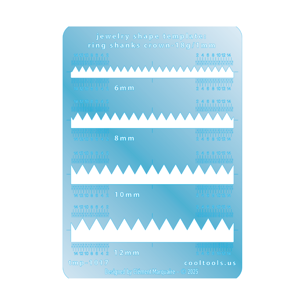 Ring Shank Template - Crown Gradient | Templates | Metal Clay Ltd
