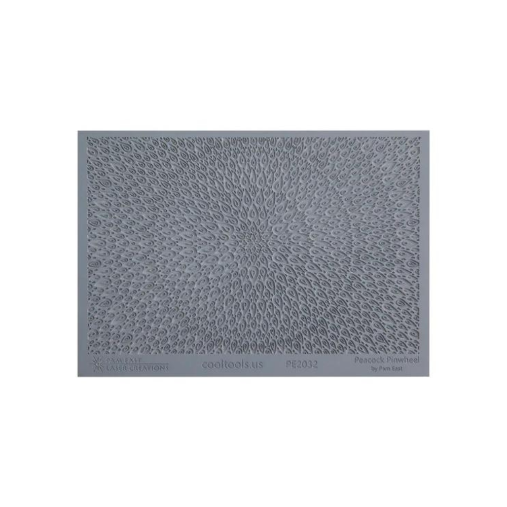Pam East Texture Mat - Peacock Pinwheel | Texture Tile | Metal Clay Ltd