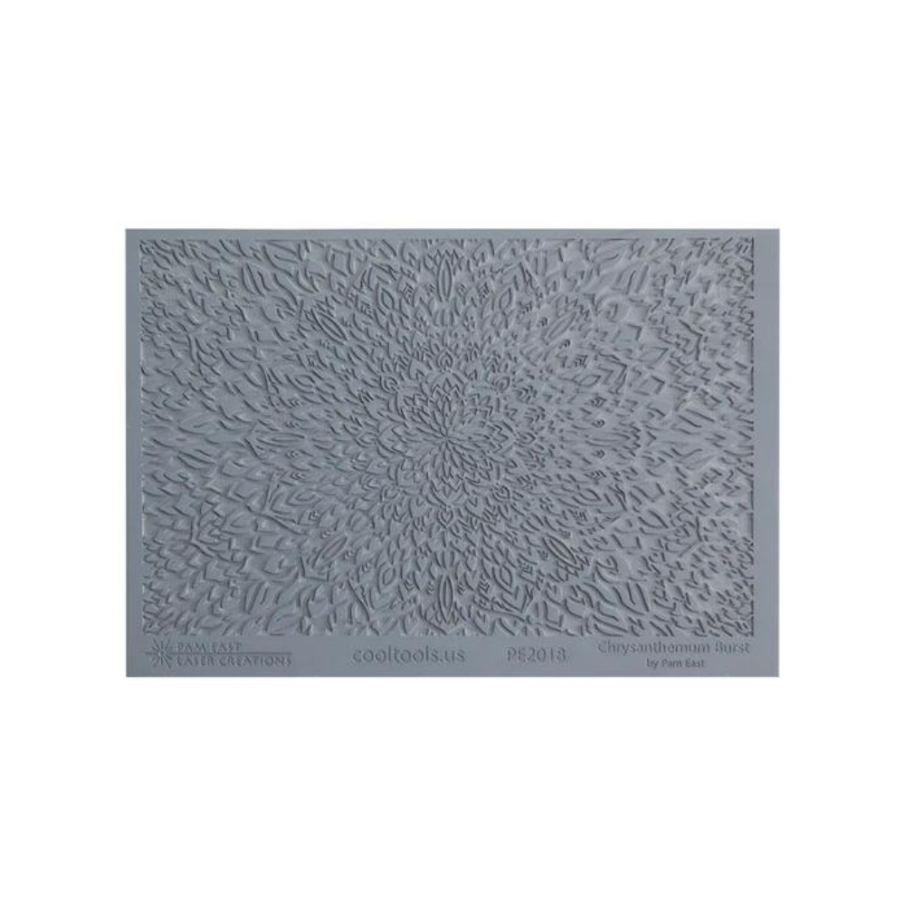 Pam East Texture Mat for Metal Clay- Chrysanthemum Burst | Texture Tile ...