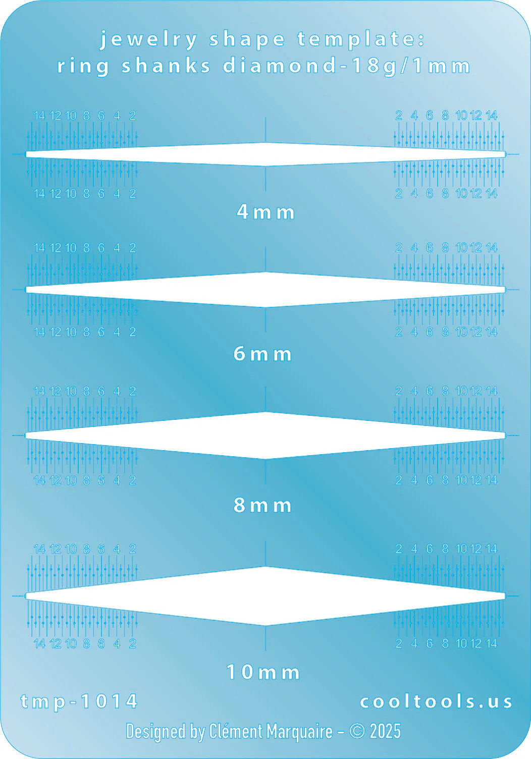 RIng shank template - Diamond | Metal Clay Ltd