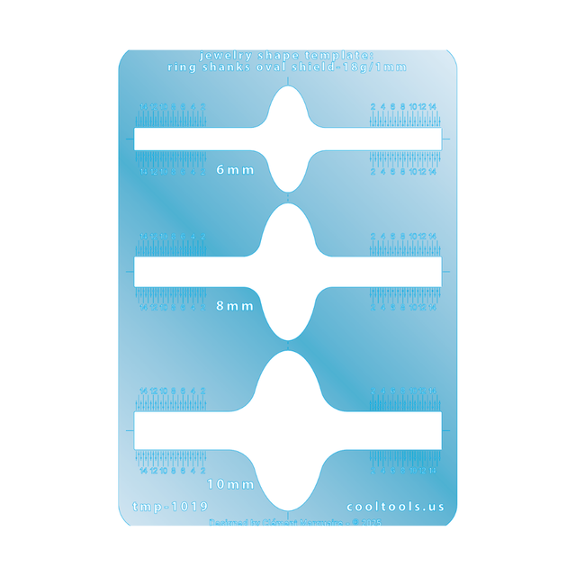 Ring Shank Template - Oval Shield Gradient | Templates | Metal Clay Ltd