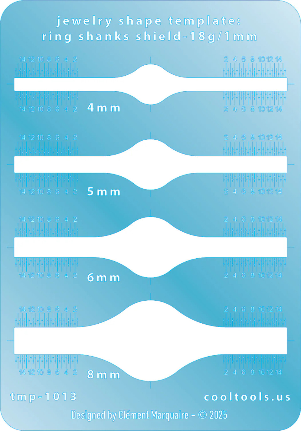 Ring shank template - Shield | Metal Clay Ltd