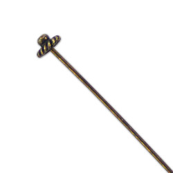 Fancy Head Pin - Design 2 - Antique Brass - 55mm | Metal Clay Ltd