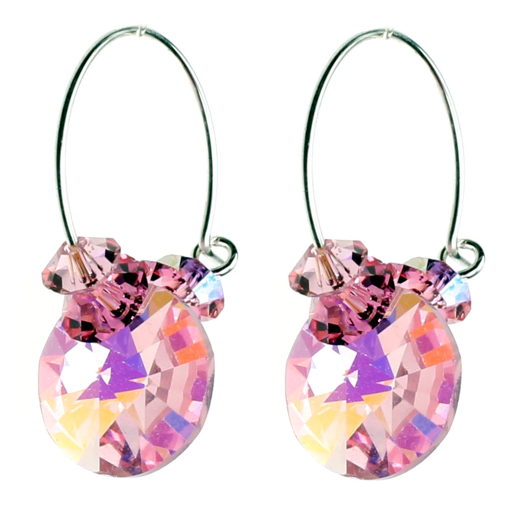 AMERICAN THEMED CRYSTAL HOOP EARRINGS • SWAROVSKI CRYTSAL JEWELRY ...