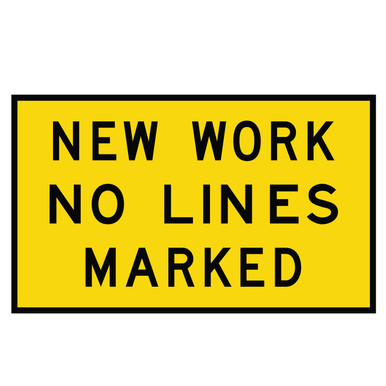 New Work No Lines Marked - Boxed Edge Sign - 1500 x 900mm | SAYKA