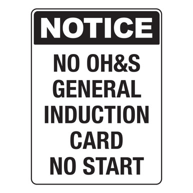 Notice No OH&S Card No Start Sign | SAYKA