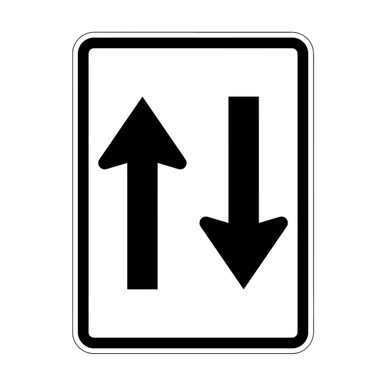 Regulatory Two Way (Symbolic) Arrow Sign - Class 1 - 450 x 600mm | SAYKA